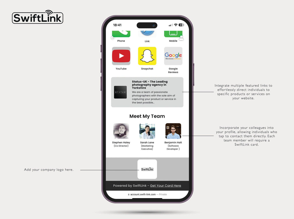 Hybrid | NFC Business Card | SwiftLink Branded