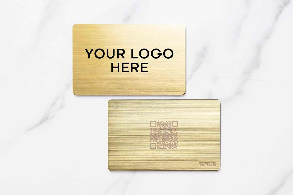 Hybrid | NFC Business Card | Custom Branded | Radiant Gold – SwiftLink