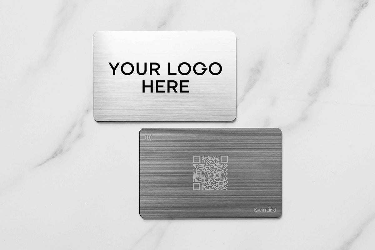 Hybrid | NFC Business Card | Custom Branded | Classic Silver – SwiftLink