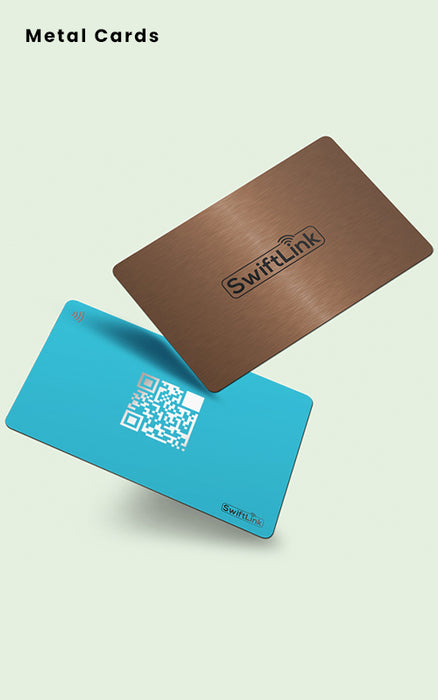 PVC NFC/ QR Business Card in (BESPOKE BRANDED) Black & White – SwiftLink